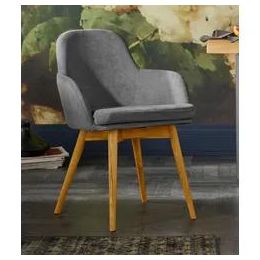 Armlehnstuhl OTTO HOME "Livry", grau (grau, grau), B:62cm H:83cm T:63cm, Polyester, St&uuml;hle, Armlehnstuhl, Polsterstuhl, Schalenstuhl