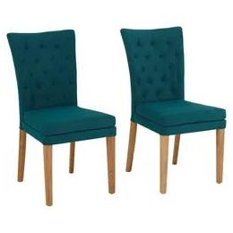 Esszimmerstuhl Home Affaire "Colorado", blau (petrol), B:46cm H:94,5cm T:59cm, Kunstleder;Microfaser, St&uuml;hle, Esszimmerstuhl, Beine in eiche oder nussbaum. Im 2er, 4er oder 6er-Set