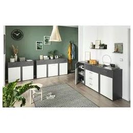 Kommode VOGL M&Ouml;BELFABRIK "Tirent", wei&szlig; (graphit, wei&szlig;), B:176cm H:84cm T:40cm, Holzwerkstoff, Sideboards, Sideboard, mit 2 T&uuml;ren und 4 Schubk&auml;sten