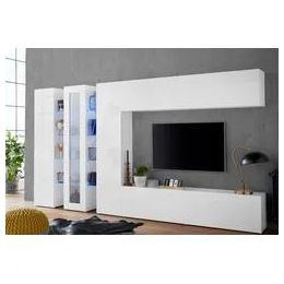 Vitrine Home Affaire "Maruska", wei&szlig; (wei&szlig; hochglanz), B:40cm H:180cm T:30cm, Holzwerkstoff, Schr&auml;nke, Vitrine, Glasvitrine, Stauraumvitrine, stehend und h&auml;ngend montierbar