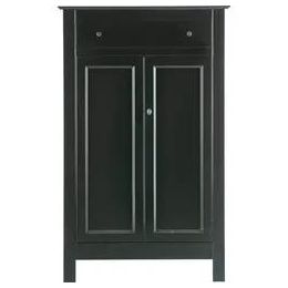 Stauraumschrank Woood "Eva", schwarz, Holzwerkstoff, Schr&auml;nke, Stauraumschrank, glatt geschliffene Kiefernholz, H 150 cm x B 93 cm