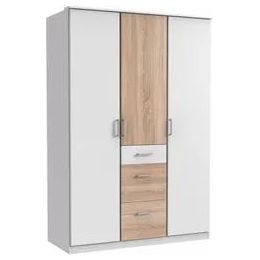 Kleiderschrank wimex "Click", wei&szlig; (wei&szlig;, struktureichefarben hell), B:135cm H:199cm T:58cm, Schr&auml;nke, Kleiderschrank Dreht&uuml;renschrank, ohne Spiegel