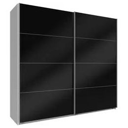 Schwebet&uuml;renschrank wimex "Easy", schwarz-wei&szlig; (wei&szlig;, schwarzglas), B:270cm H:210cm T:65cm, Schr&auml;nke, Schwebet&uuml;renschrank, mit Vollglas