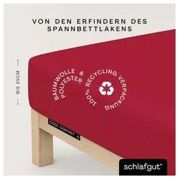 Spannbettlaken Schlafgut "Cool Contact", rot (rot deep), L:200cm, Microfaser, Obermaterial: 100% Polyester, Bettlaken, Spannbettlaken, 100% gek&auml;mmte Mikrofaser