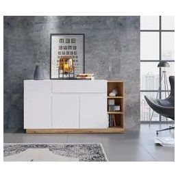 Kommode OTTO HOME "Bristol", braun (alpinwei&szlig;, coast evoke eichefarben), B:162,9cm H:86,3cm T:40cm, Holzwerkstoff, Sideboards, Kommode, Breite ca. 163 cm