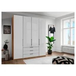 Faltt&uuml;renschrank Wiemann "Monaco", braun (bianco, eiche, nachbildung, glas wei&szlig;), B:197,4cm H:236cm T:58cm, Floatglas, Holzwerkstoff, Schr&auml;nke, mit Glasfront sowie hochwertigen Beschl&auml;gen