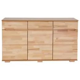 Sideboard OTTO HOME "VKB10: teilmassiv korpus Kernbuche, 6F&auml;cher geschlossen, Stauraum", beige (kernbuche teilmassiv), B:150cm H:85cm T:40cm, Holz teilmassiv, Sideboards, Sideboard, B/T/H:150/40/85cm, 3verstellbare boden, 3 Schubladen, Fronten massiv