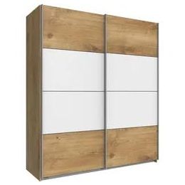 Schwebet&uuml;renschrank wimex "Easy", wei&szlig; (plankeneichefarben, wei&szlig;), B:135cm H:210cm T:65cm, Schr&auml;nke, Schwebet&uuml;renschrank
