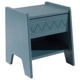 Nachtschrank Vipack, blau (blau bird), B:40cm H:45cm T:40cm, MDF, Schr&auml;nke, Nachtschrank, Nachtkonsole mit Schublade und offenem Fach, rechts/links stellbar