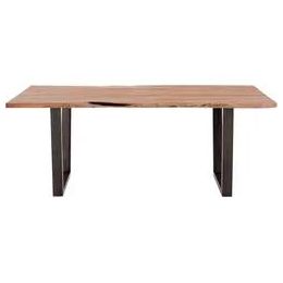 Esstisch MCA LIVING "Calabria", braun (akazie natur, antik gewischt, akazie natur), B:200cm H:78cm T:100cm, 100% Akazie, Tische, Rechteckiger Esstisch Esstisch Holz-Esstische, Massivholz mit Baumkante