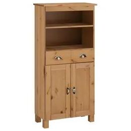 Midischrank Home Affaire "Oslo", beige (natur gebeizt, gewachst), B:60cm H:125cm T:30cm, Massivholz, Schr&auml;nke, Midischrank
