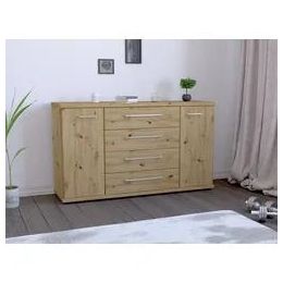 Kombikommode Wiemann "Mainau", braun (bianco, eiche, nachbildung), B:149cm H:86cm T:42cm, Holzwerkstoff, Sideboards, Kombikommode, vormontiert