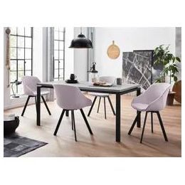 Essgruppe Inosign, rosa (zement, rose), Sitzm&ouml;bel-Sets, Essgruppe, mit 4 St&uuml;hle