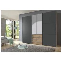 Schwebet&uuml;renschrank wimex "Magic by fresh to go", grau (plankeneiche nachbildung, graphit), B:300cm H:236cm T:65cm, Schr&auml;nke, Schwebet&uuml;renschrank