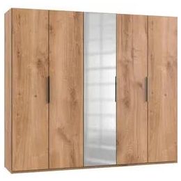 Kleiderschrank wimex "Level by fresh to go", braun (plankeneichefarben), B:250cm H:216cm T:58cm, Schr&auml;nke, Kleiderschrank, mit Spiegelt&uuml;ren