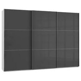 Schwebet&uuml;renschrank wimex "Level by fresh to go", wei&szlig; (wei&szlig;, grauglas), B:300cm H:216cm T:65cm, Schr&auml;nke, Schwebet&uuml;renschrank, mit Glast&uuml;ren
