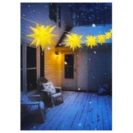 IC WINTERWORLD LED-Lichterkette "Weihnachtsdeko aussen", gelb, Dioden 10 Stk. Flammen 10 Stk., Kabell&auml;nge 1m x Gesamtl&auml;nge 4,15m, Lichterketten, Sterne mit 19 Spitzen, ca. 12 cm gro&szlig;