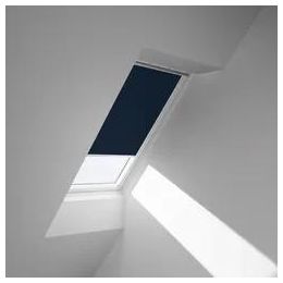 Verdunklungsrollo Velux "DKL F06 1100SWL", blau (dunkelblau, wei&szlig;), F06, stufenlos positionierbar, Aluminium, Polyester, Rollos, Verdunklungsrollo, wei&szlig;e F&uuml;hrungsschienen & Griffleiste