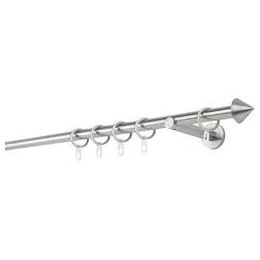 Gardinenstange mydeco "20mm Cone Wandtr&auml;ger 12 cm", silber (edelstahlfarben), L:130cm, Gardinenstangen