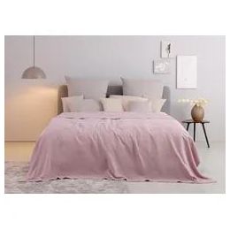 Tagesdecke OTTO HOME "Mira", rosa (ros&eacute;), B:150cm L:250cm, Baumwolle, Tagesdecken, leichte Tagesdecke aus 100% Baumwolle, uni &Uuml;berwurf, ohne F&uuml;llung