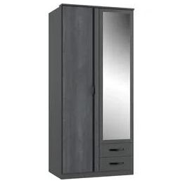 Kleiderschrank wimex "Duo", grau (graphitfarben, digi, steel, optik), B:90cm H:198cm T:58cm, Schr&auml;nke, Kleiderschrank