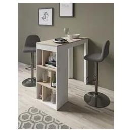 Bargruppe ByLiving "Essgruppe Casino 01, Moby", grau (anthrazit, artisan eiche, chromfarben), B:110cm H:102cm T:52,5cm, FSC-zertifizierter Holzwerkstoff, Metall, Stoff, Sitzm&ouml;bel-Sets, Barm&ouml;bel Bartisch, Barhocker h&ouml;henverstellbar