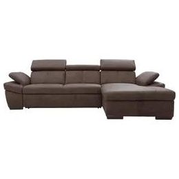 Ecksofa exxpo - SOFA FASHION "Salerno, Funktionssofa, Breite 280cm, hoher Sitzkomfort, L-Form", braun, B:280cm H:77cm T:170cm, Microfaser-Primabelle (100% Polyester);NaturLEDER;Kunstleder;Lederfaserstoff;Luxus-Microfaser Lederoptik, Sofas, Ecksofa, inkl. Kopf- und Armteilverstellung, wahlweise mit Bettfunktion