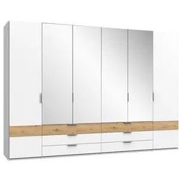 Dreht&uuml;renschrank wimex "Gibraltar", wei&szlig; (wei&szlig;, artisan, eiche, nachbildung), B:270cm H:210cm T:58cm, Holzwerkstoff, Schr&auml;nke, Dreht&uuml;renschrank