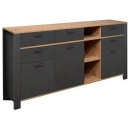 M&auml;usbacher Sideboard M&Auml;USBACHER "Nele", schwarz (anthrazit matt lack, asteiche), B:193cm H:92cm T:44cm, Sideboards, Sideboard, Breite 193 cm