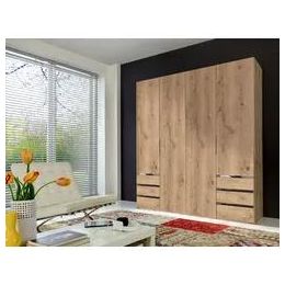 Kleiderschrank wimex "Level by fresh to go", braun (plankeneichefarben), B:200cm H:236cm T:58cm, Schr&auml;nke, Kleiderschrank, mit Schubladen