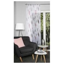 Gardine Home Wohnideen "PAOLO", rot, B:140cm H:225cm, Voile, Obermaterial: 100% Polyester, Gardinen, Gardine, halbtransparent
