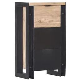 Kommode GUTMANN FACTORY, schwarz (natur, schwarz), B:58cm H:98cm T:35cm, Massivholz, Sideboards, Kommode