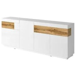 Sideboard OTTO HOME "SILKE", wei&szlig; (wei&szlig; hochglanz, votaneichefarben), B:218,5cm H:84,5cm T:40cm, Sideboards, Sideboard, Breite 218, 5 cm