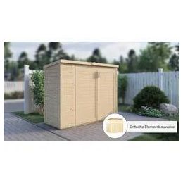 Garten-Ger&auml;teschrank BERTILO "Multi 3", beige (natur), Massivholz, Ger&auml;teh&auml;user