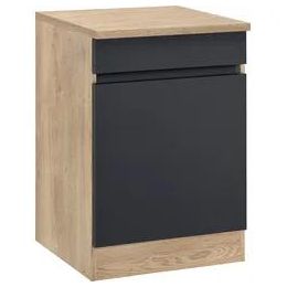 Sp&uuml;lenschrank Optifit "Roth", schwarz (anthrazit, wildeichefarben), B:60cm H:88cm T:60cm, Schr&auml;nke, Sp&uuml;lenschrank, Breite 60 cm