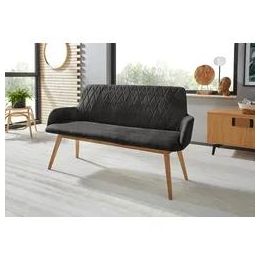 Sitzbank OTTO HOME "Brest", grau (anthrazit, natur), B:160cm H:88cm T:60cm, Polyester, Sitzb&auml;nke, Essbank Polsterbank Sitzbank, Schuhbank, Garderobenbank, Bank Breite 160 cm