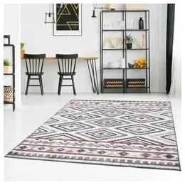 Teppich Carpet City "Moda 1129" Gr. 31, rot, B:140cm H:11mm L:200cm, Kunstfaser, Teppiche, Teppich, Kurzflor, Wohnzimmer