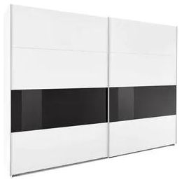 Schwebet&uuml;renschrank wimex "Bramfeld TOPSELLER Kleiderschrank", schwarz (wei&szlig;, absetzung schwarzglas), B:270cm H:208cm T:64cm, Schr&auml;nke, Schwebet&uuml;renschrank, mit Glaselementen und zus&auml;tzlichen Einlegeb&ouml;den