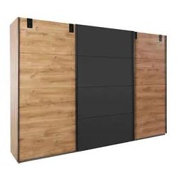 Schwebet&uuml;renschrank wimex "Malm&ouml;, Kleiderschrank wahlweise mit oder ohne Spiegel", grau (plankeneiche, graphit), B:270cm H:210cm T:65cm, Holzwerkstoff, Schr&auml;nke, Schwebet&uuml;renschrank, Kleiderschrank im Industrial Design, 225 oder 270cm breit