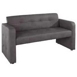 Polsterbank exxpo - SOFA FASHION "Barista K&uuml;chensofa, Sitzh&ouml;he 49cm, kompakte Stellma&szlig;e", grau (elephant), B:162cm H:82cm T:68cm, Microfaser (Zusammensetzung: 100% Polyester);Lederfaserstoff (Grundgewebe 41% Lederfaser, 39% Polyester, 20% Baumwolle), Sitzb&auml;nke, Polsterbank, Frei im Raum stellbar