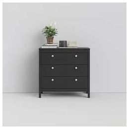 Kommode Home Affaire "Madrid, Aufbewahrung, Schubladenschrank, Stauraum", schwarz (schwarz matt), B:82,1cm H:79,7cm T:38,4cm, Holzwerkstoff, Sideboards, Kommode, mit 3 Schubladen, Breite 82,3 cm