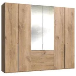 Kleiderschrank wimex "New York", braun (plankeneichefarben, spiegel), B:270cm H:236cm T:58cm, Schr&auml;nke, Kleiderschrank, mit Spiegelt&uuml;r
