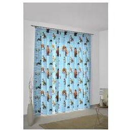 Vorhang WIRTH "Ice Age" Gr. 5, blau, B:142cm H:255cm, Satin, Polyester, Gardinen, Disney