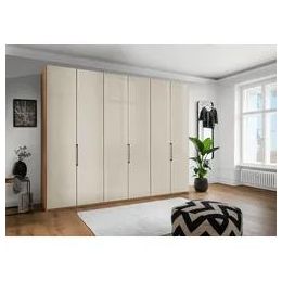 Dreht&uuml;renschrank Wiemann "Monaco, Kleiderschrank, Schrank, W&auml;scheschrank, mit edler Glasfront", braun (bianco, eiche, nachbildung, glas champagner), B:295,2cm H:216cm T:58cm, Floatglas, Holzwerkstoff, Schr&auml;nke, Dreht&uuml;renschrank, hochwertigen Beschl&auml;ge inkl. T&uuml;rd&auml;mpfung, variable Inneneinteilung