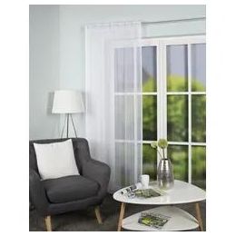Gardine HOME BASICS "VINA", wei&szlig;, B:140cm H:245cm, Voile, Obermaterial: 100% Polyester, Gardinen, Gardine, halbtransparent