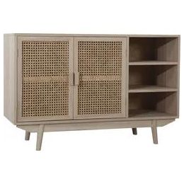 Sideboard Salesfever "Vejle Charmante Kommode f&uuml;r Stauraum", beige (natur), B:100cm H:65cm T:36cm, Furnier, Geflecht Rattan, MDF, Sideboards, Sideboard, Charmante Kommode mit Rattan-Wiener-Geflecht T&uuml;rfronten