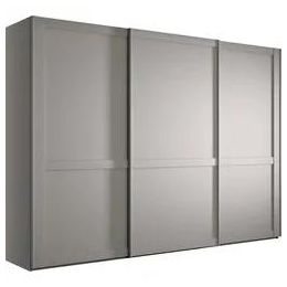 Schwebet&uuml;renschrank Wiemann "G&ouml;teborg", grau (kieselgrau, dekor), B:295,2cm H:220cm T:67cm, Holzwerkstoff, Schr&auml;nke, Schwebet&uuml;renschrank, Querriegel und Griffleisten im Korpusfarbton