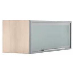 Klapph&auml;ngeschrank Optifit, grau (alu, akaziefarben), B:100cm H:35,2cm T:35,2cm, Schr&auml;nke, Breite 100 cm