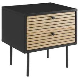 Nachtkommode Salesfever "Torsby Charmanter Nachtisch", beige (natur), B:50cm H:50cm T:40cm, Furnier, MDF, Metall, Sideboards, &Auml;sthetik trifft Funktion im Scandi Design