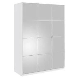 Kleiderschrank Priess "Malaga", wei&szlig;, B:139cm H:193cm T:54cm, Holzwerkstoff, Schr&auml;nke, Kleiderschrank, mit Spiegelfront